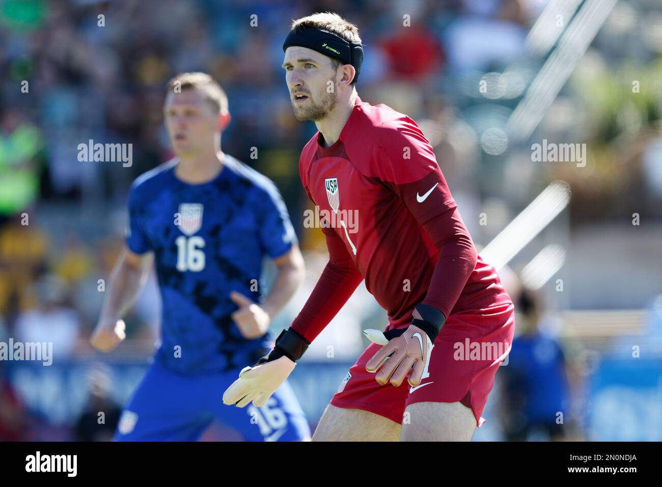 Sean Boyle of USA looks on during the match between Australia and USA ...