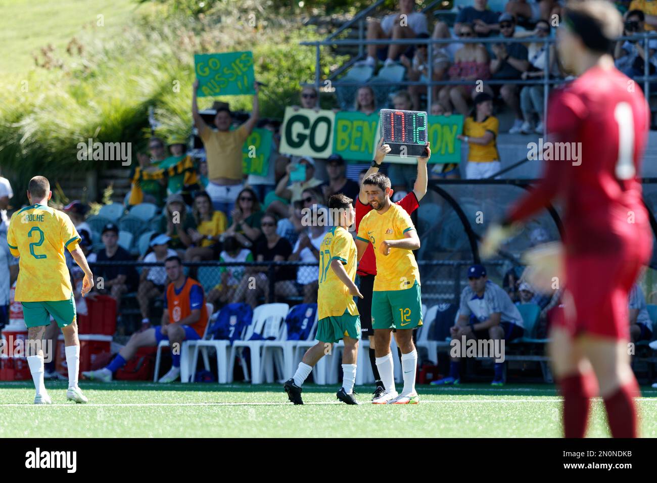 Benjamin Sutton of Australia substitutes Kaylan Van Heer of Australia ...