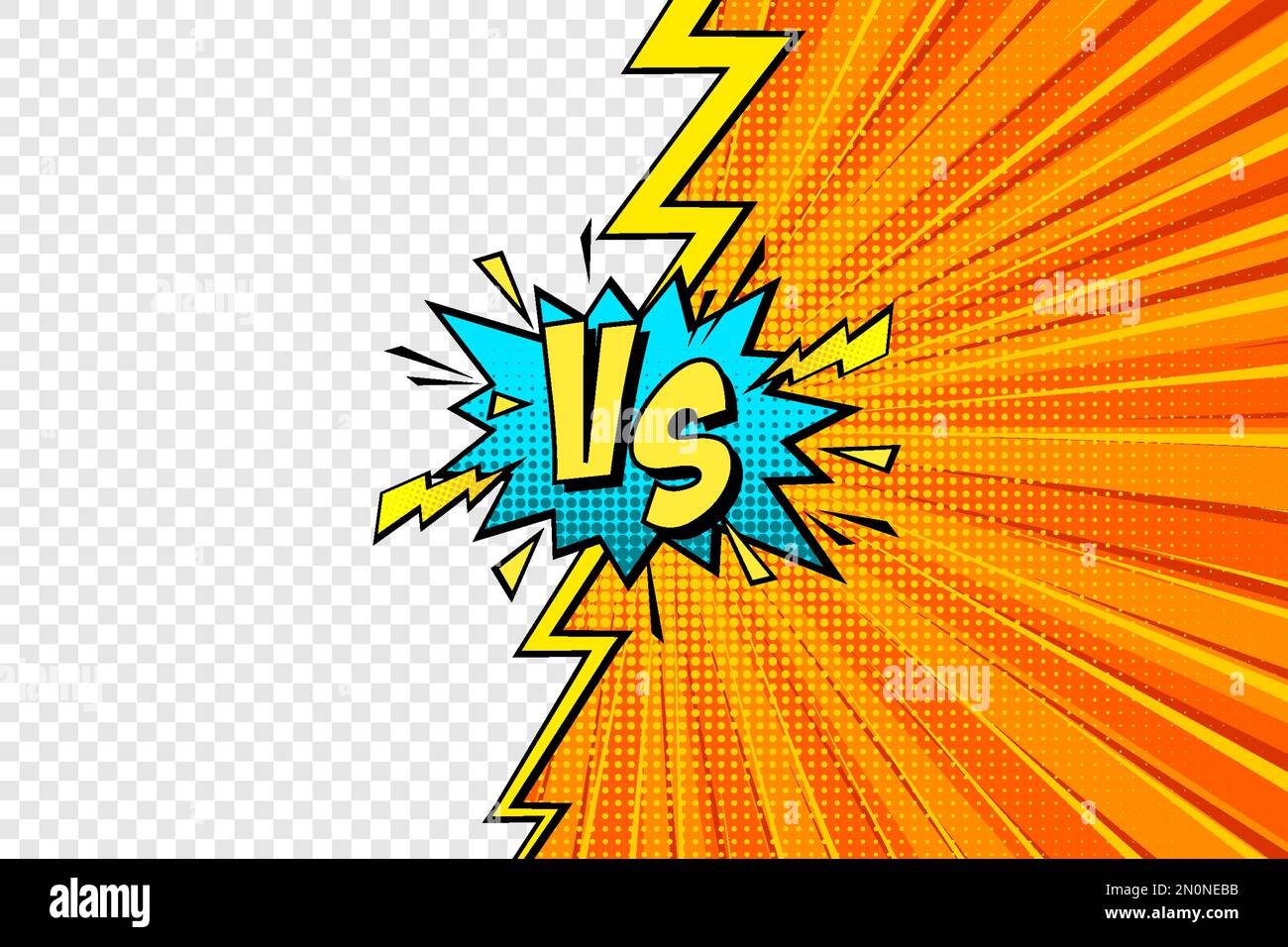 Cartoon comic background with blank place for your design. Fight versus ...