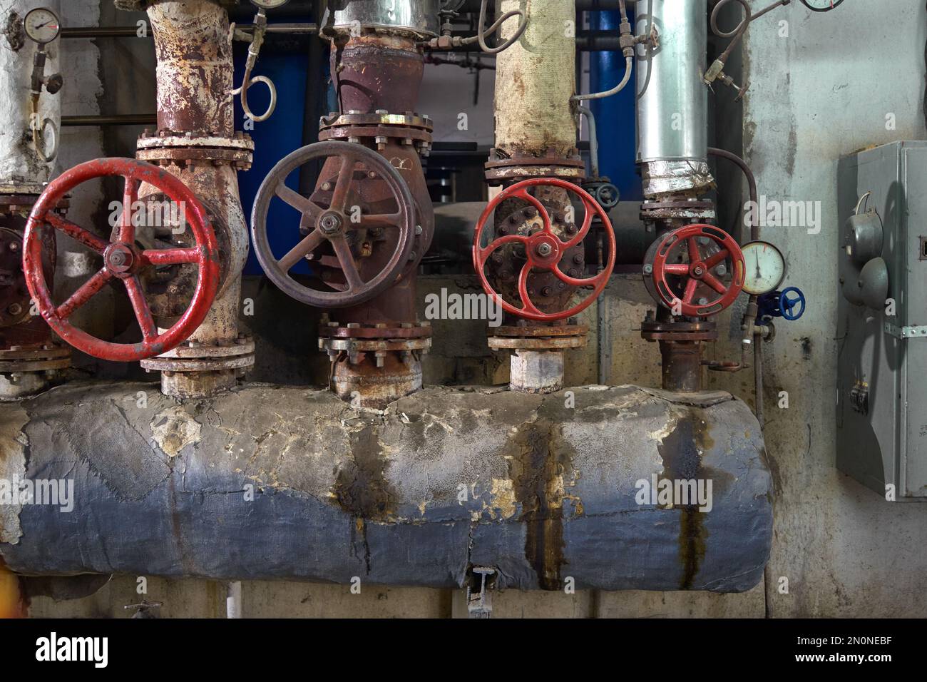 boiler room for the production of steam of factory industrial ...