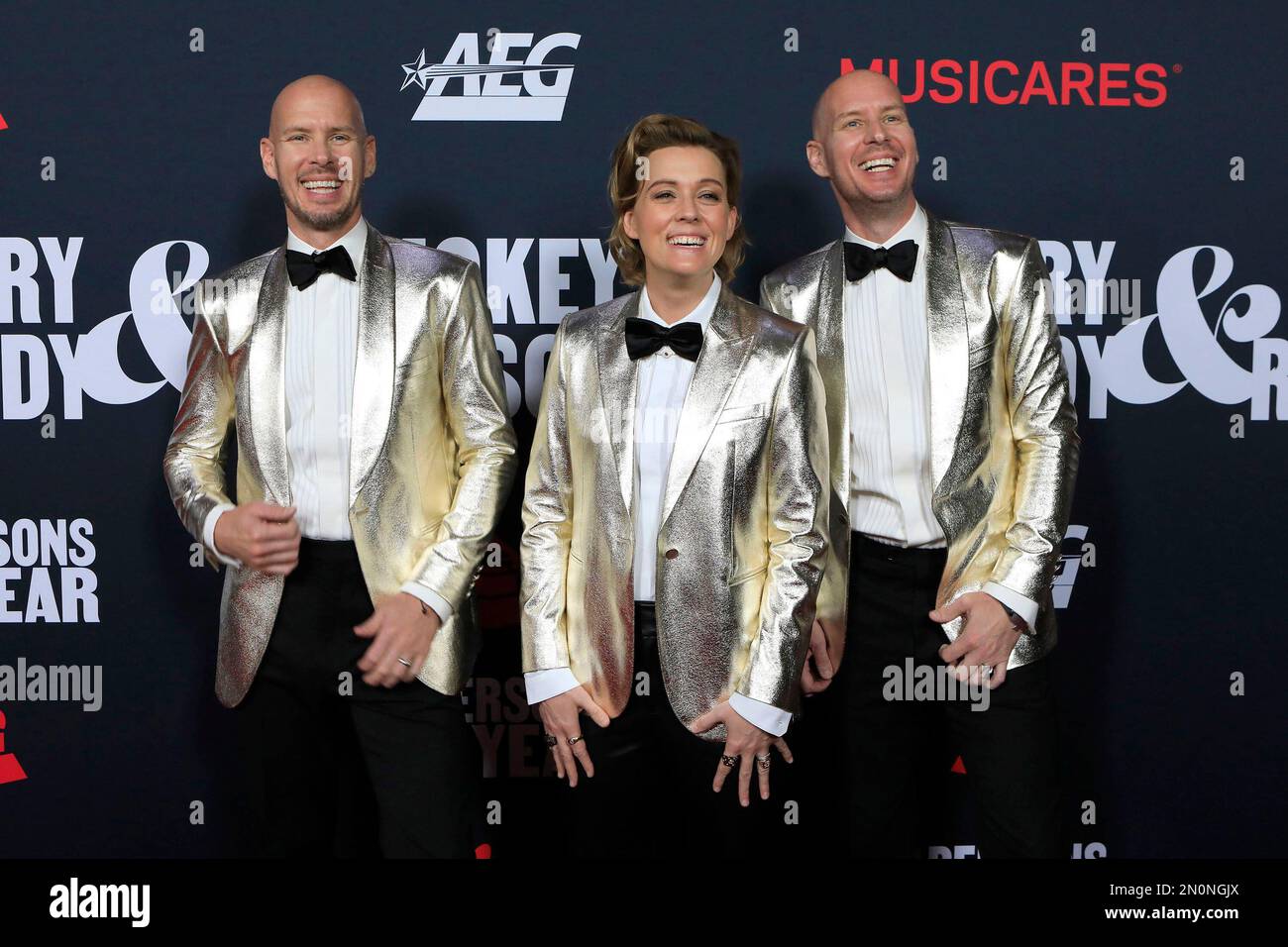 Los Angeles, CA. 3rd Feb, 2023. Phil Hanseroth, Brandi Carlile, Tim ...