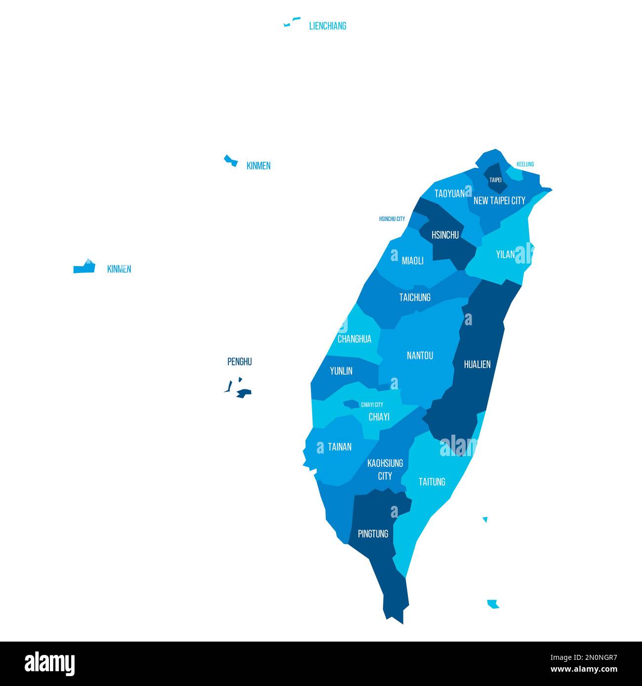Taiwan political map of administrative divisions - provinces and ...