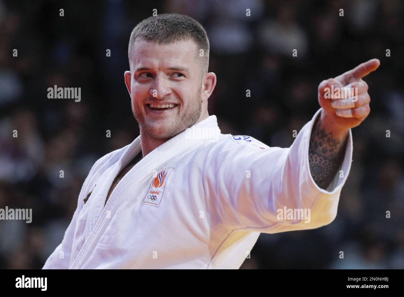 Michael Korrel (NED) won the gold medal against Dzhafar Kostoev (UAE ...