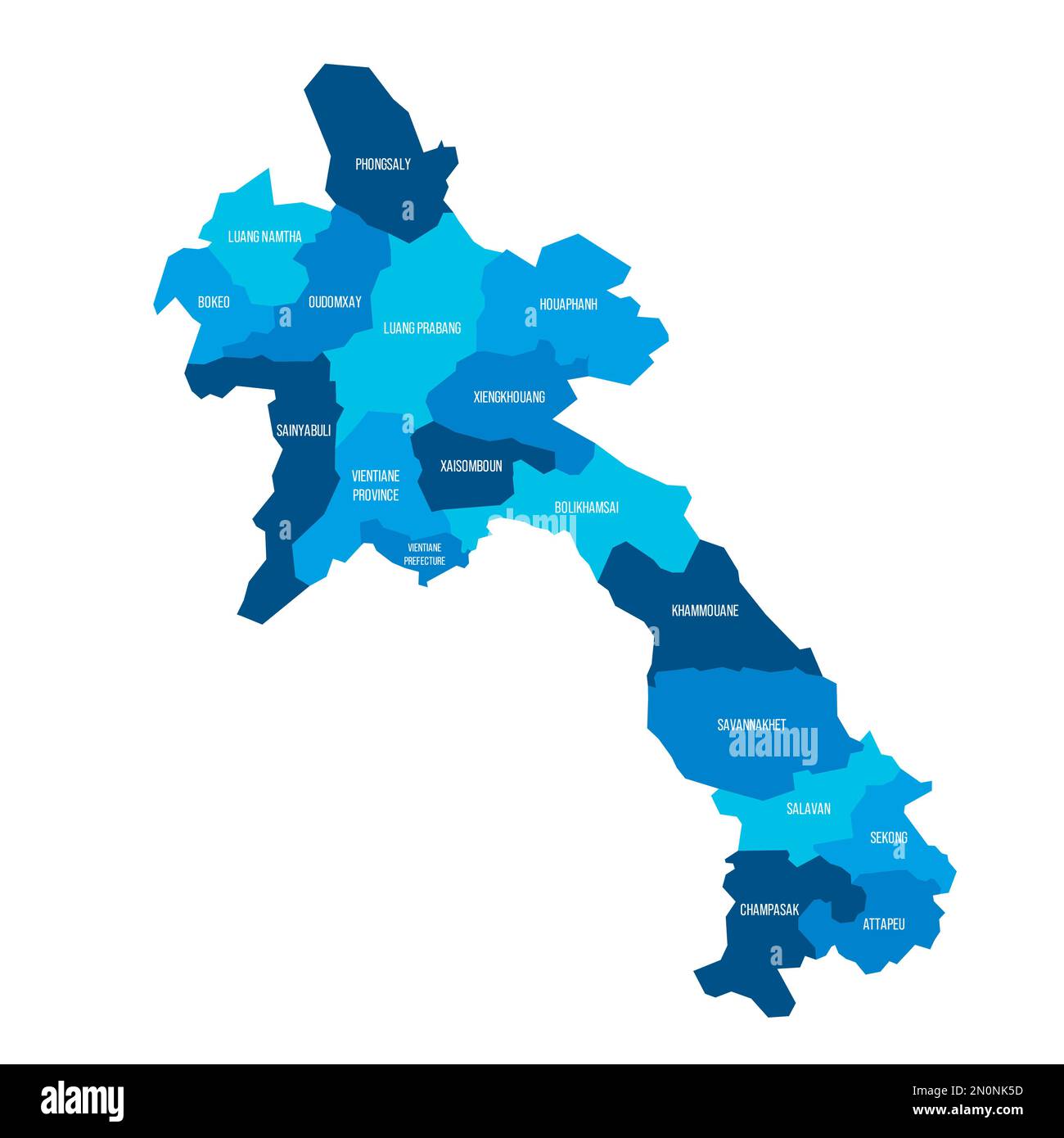 Laos political map of administrative divisions - provinces and ...
