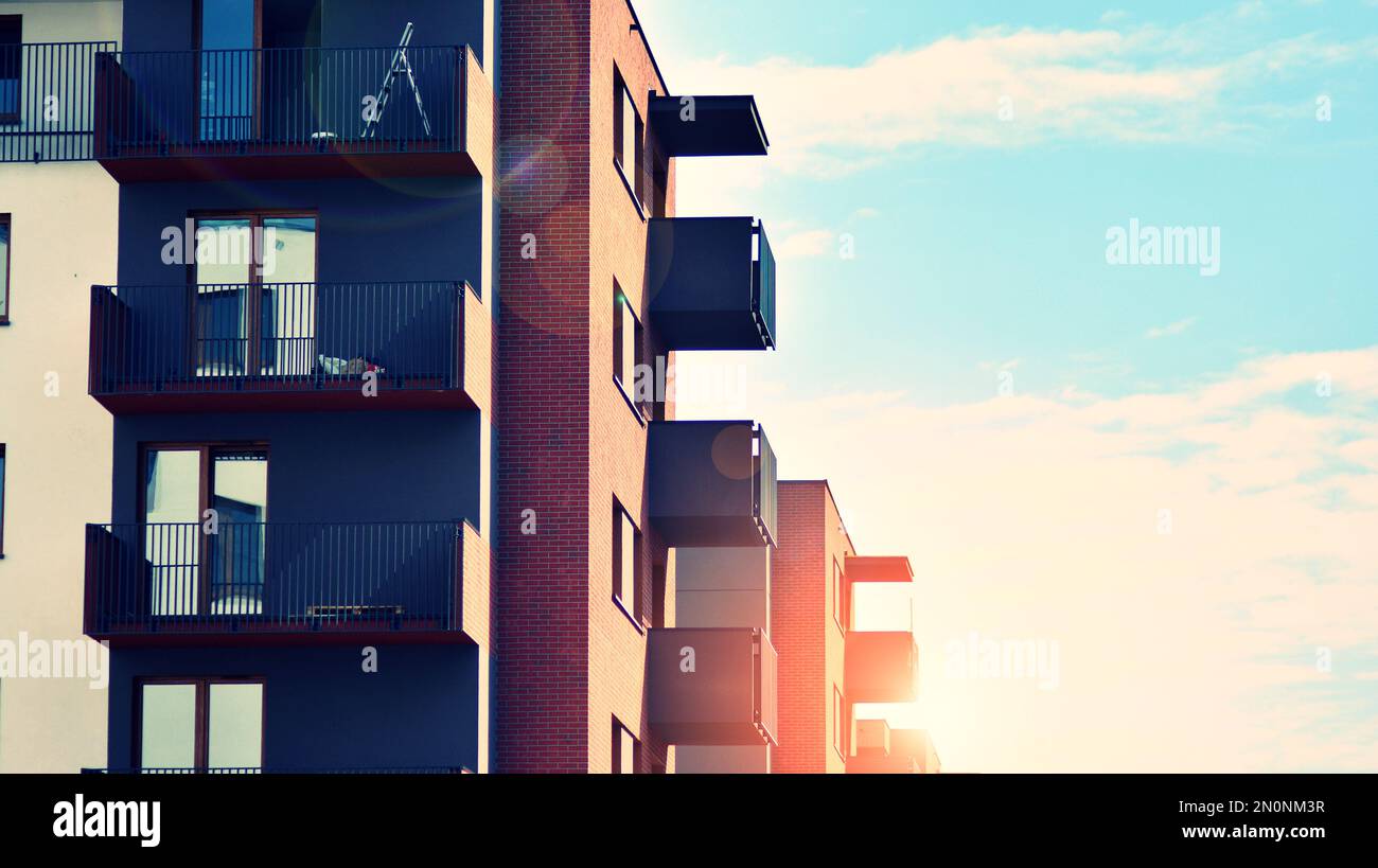 Apartment residential house and home facade architecture and outdoor ...