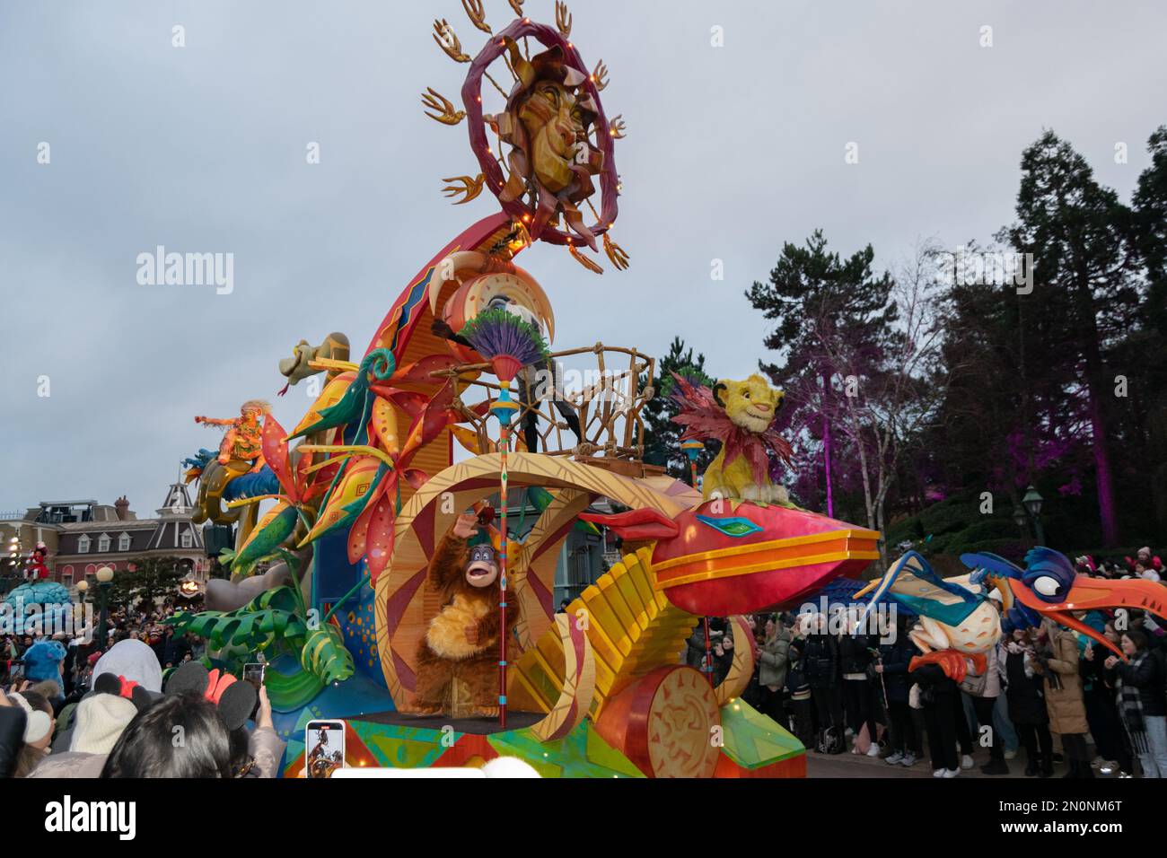 Disneyland land Paris parade in 2023 Disney characters with music light ...