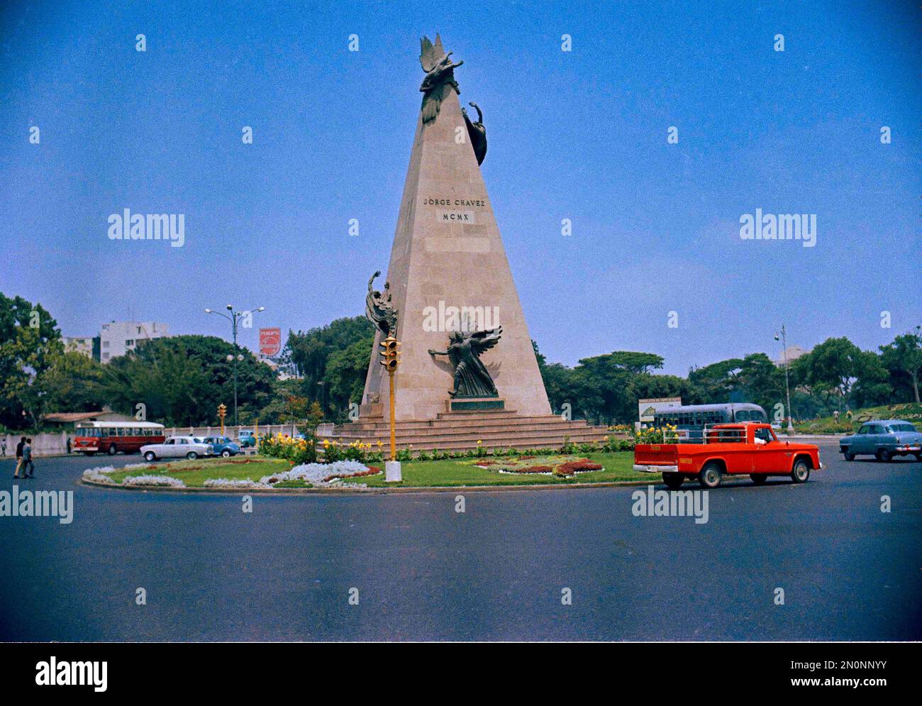 This is the Jorge Chavez monument, honoring the Peruvian aviator, in ...