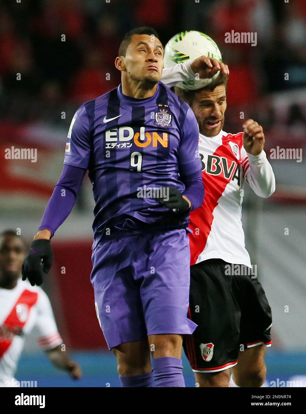 Sanfrecce Hiroshima’s Douglas, left, of Brazil and River Plate’s ...