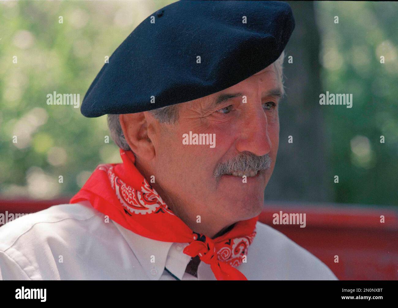 An unidentified man of Basque ancestry and wearing traditional beret ...