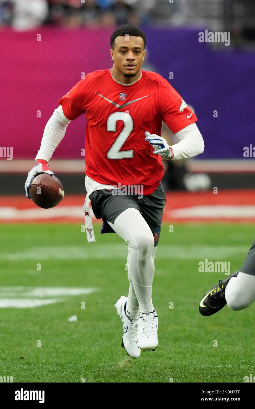 AFC cornerback Pat Surtain II (2) of the Denver Broncos runs the ball ...