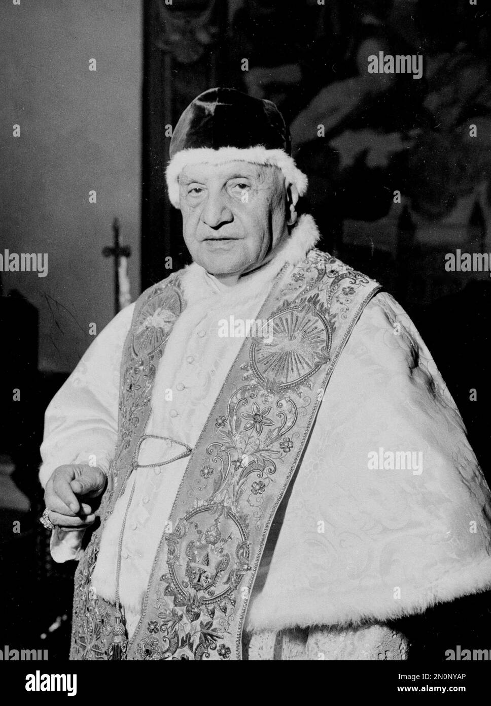 In this photo provided by the Vatican, Pope John XXIII, wearing his ...