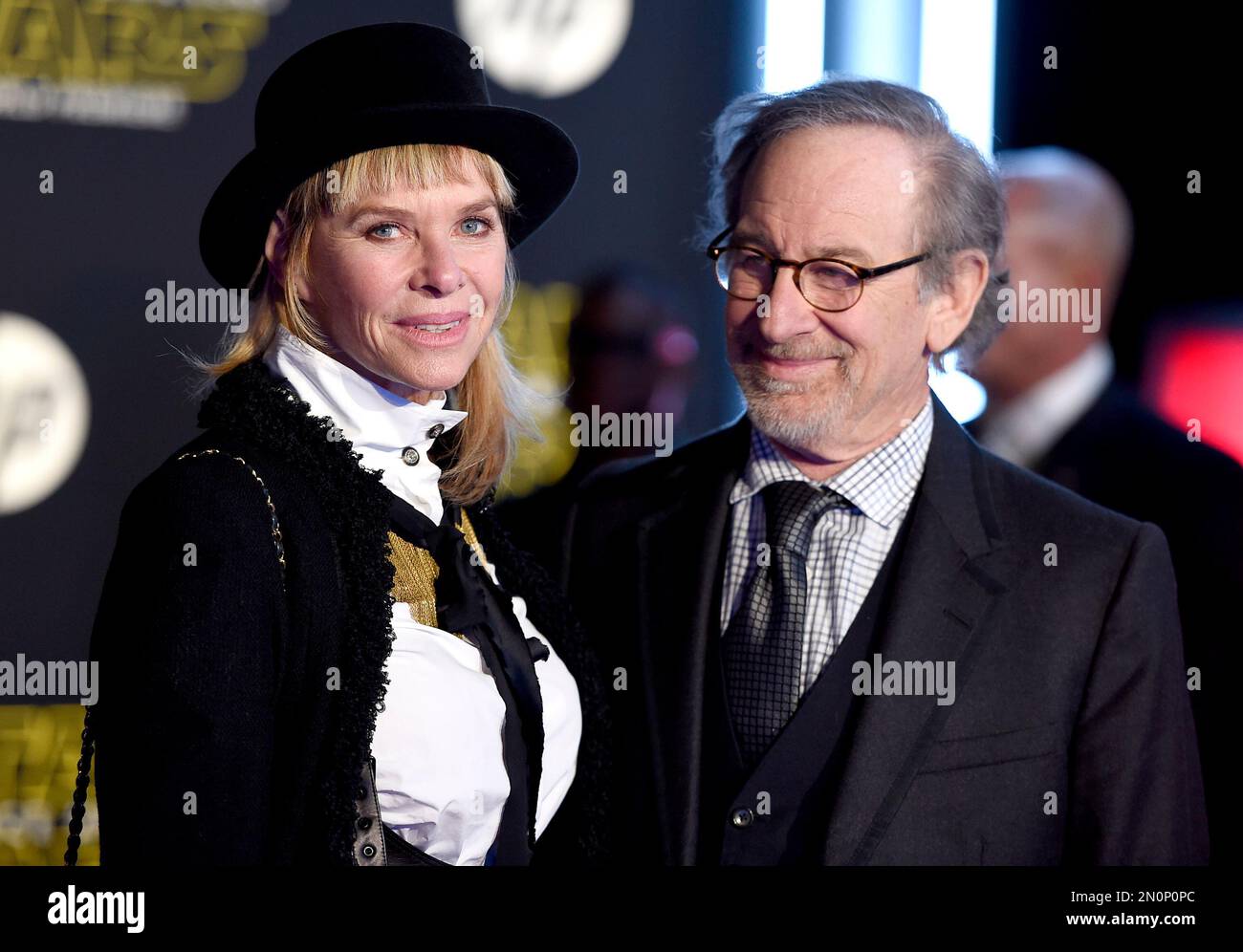 Kate Capshaw, left, and Steven Spielberg arrive at the world premiere ...