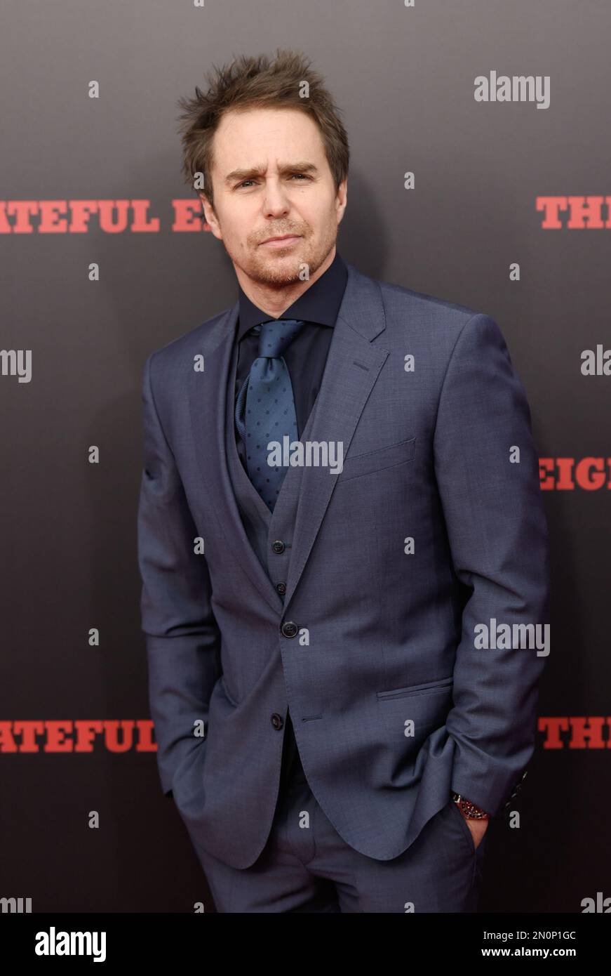 Actor Sam Rockwell attends the premiere of "The Hateful Eight" at the ...