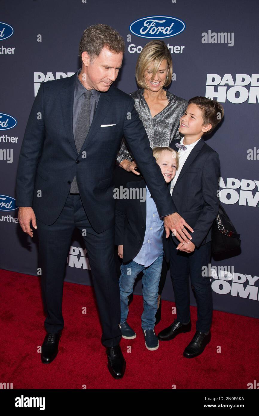 Will Ferrell, from left, Viveca Paulin, Axel Ferrell and Magnus Ferrell ...