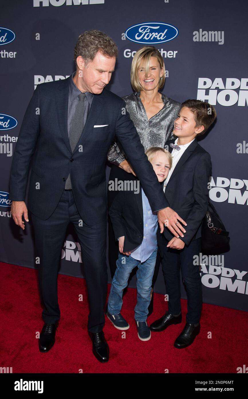 Will Ferrell, from left, Viveca Paulin, Axel Ferrell and Magnus Ferrell ...