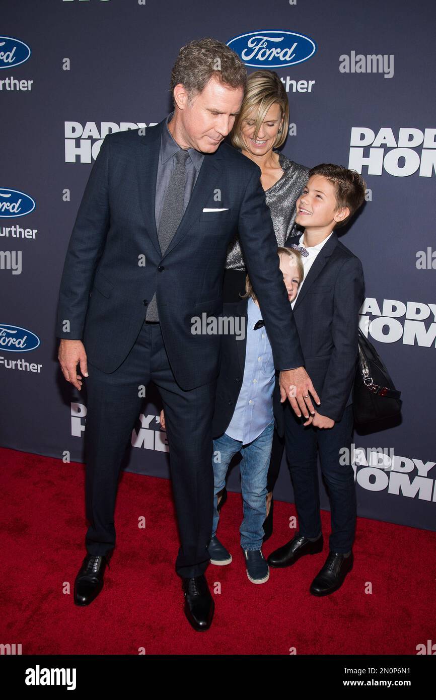 Will Ferrell, from left, Viveca Paulin, Axel Ferrell and Magnus Ferrell ...