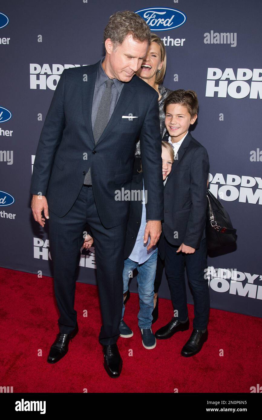 Will Ferrell, from left, Viveca Paulin, Axel Ferrell and Magnus Ferrell ...