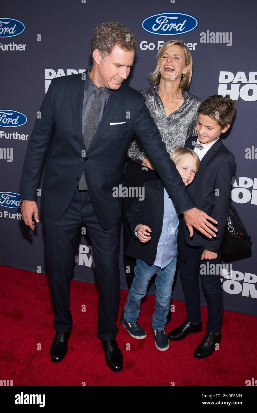 Will Ferrell, from left, Viveca Paulin, Axel Ferrell and Magnus Ferrell ...