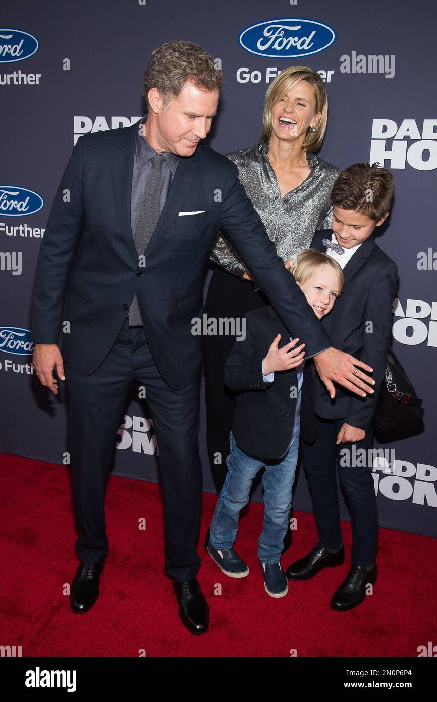 Will Ferrell, from left, Viveca Paulin, Axel Ferrell and Magnus Ferrell ...