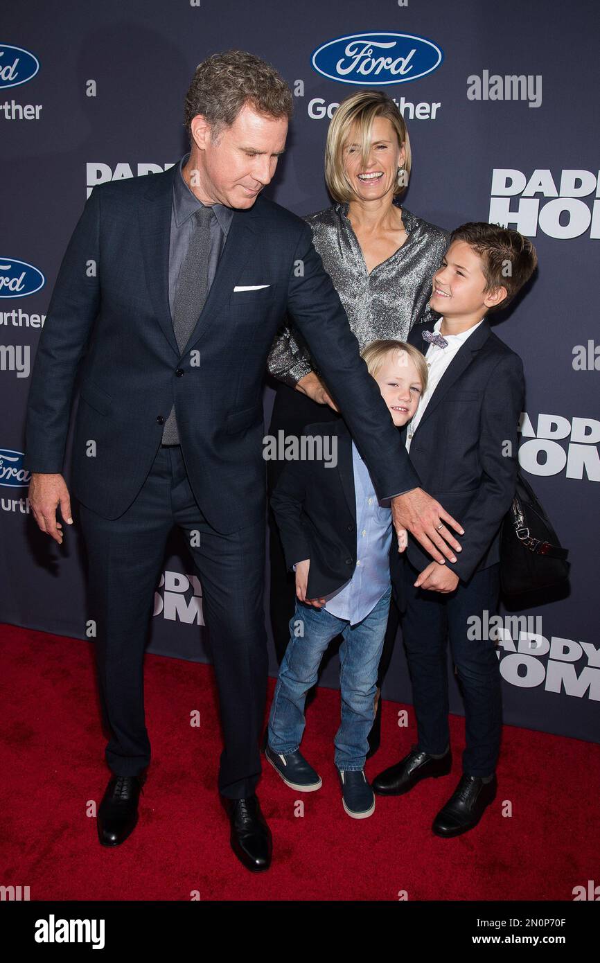 Will Ferrell, from left, Viveca Paulin, Axel Ferrell and Magnus Ferrell ...