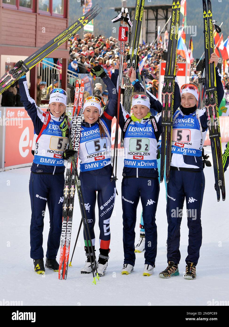 Italy's winners from left: Federica Sanfilippo, Dorothea Wierer, Karin ...