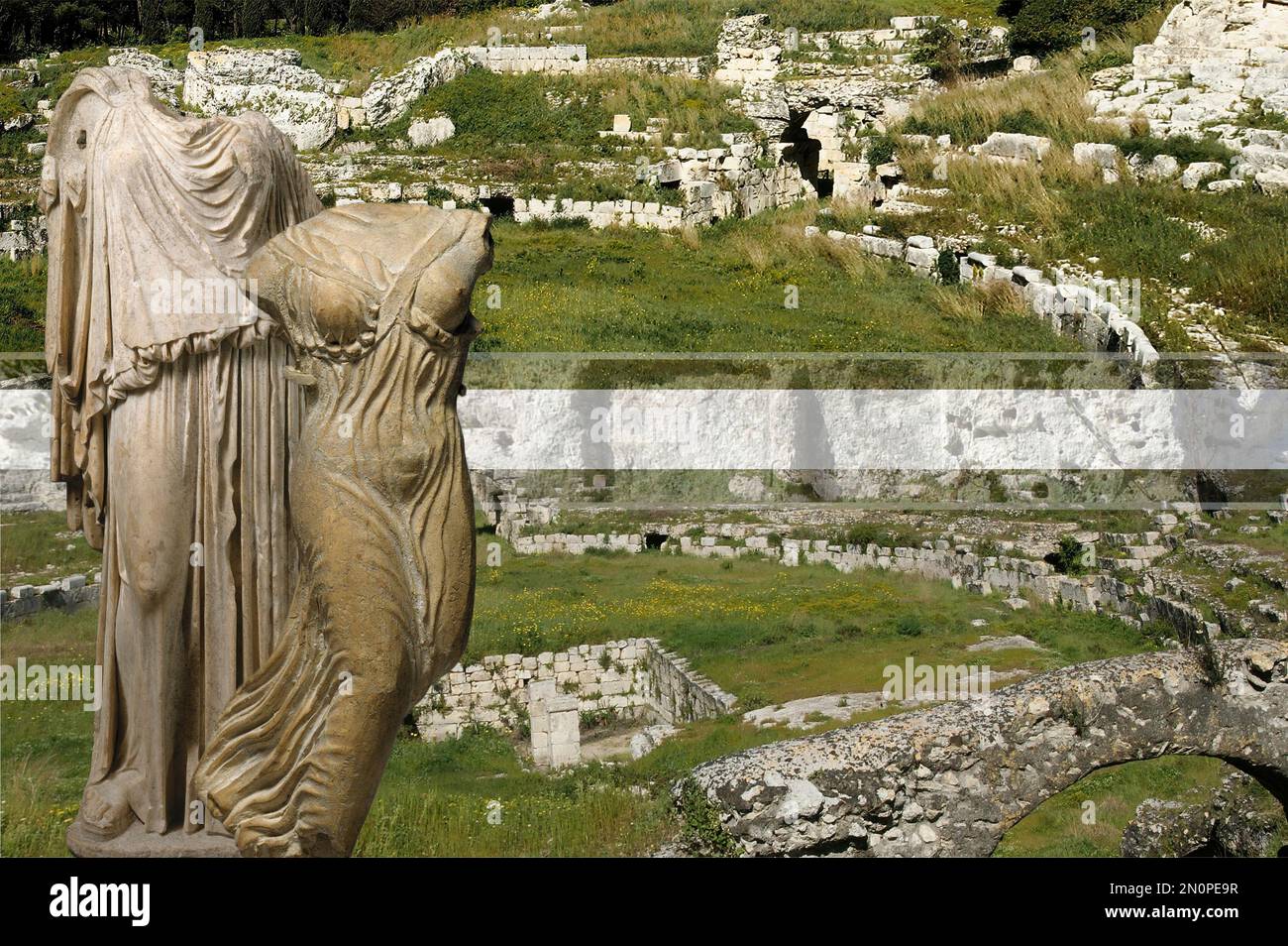 Roman amphitheater of Syracuse Sicily, inside the Neapolis ...