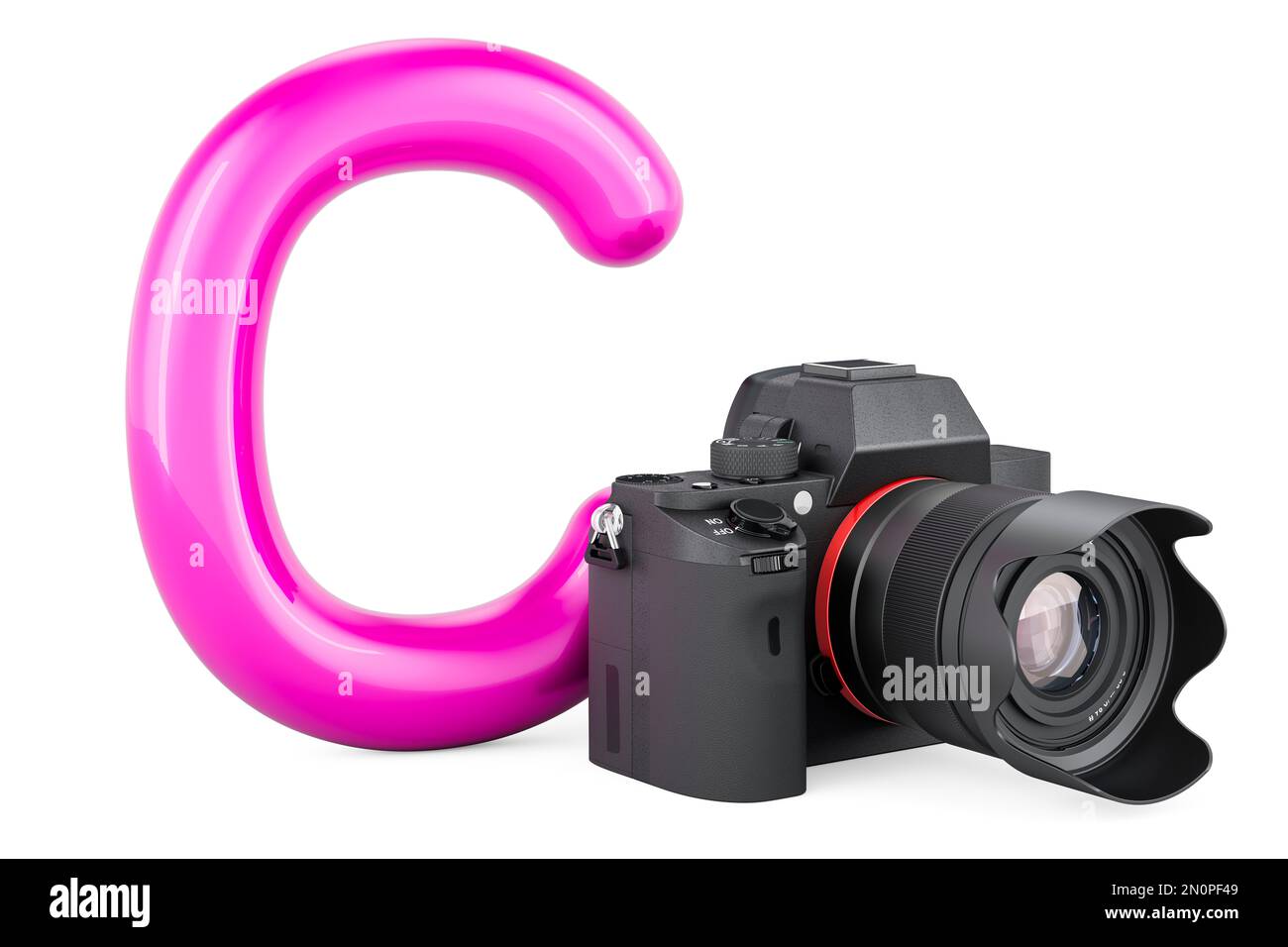 Kids ABC, Letter C with camera. 3D rendering isolated on white ...