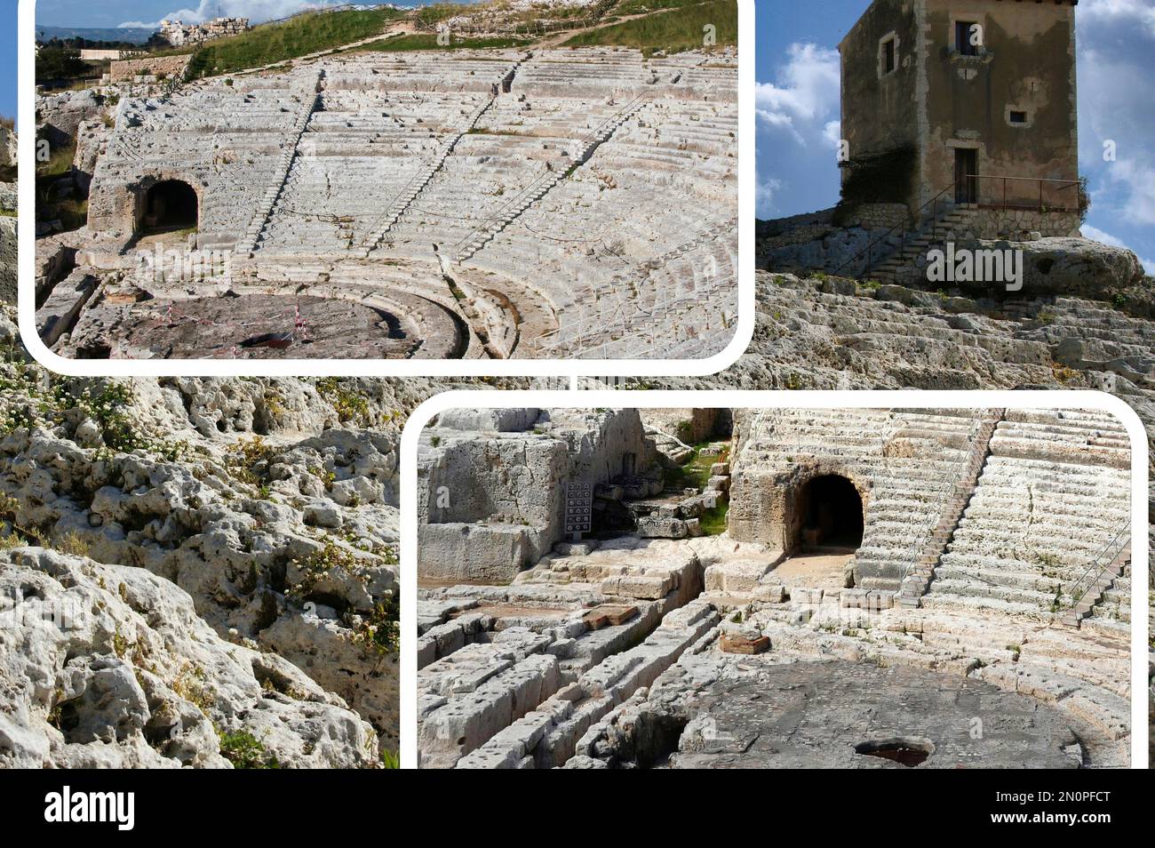 The beautiful ancient Greek theater in Neapolis archaeological park in ...