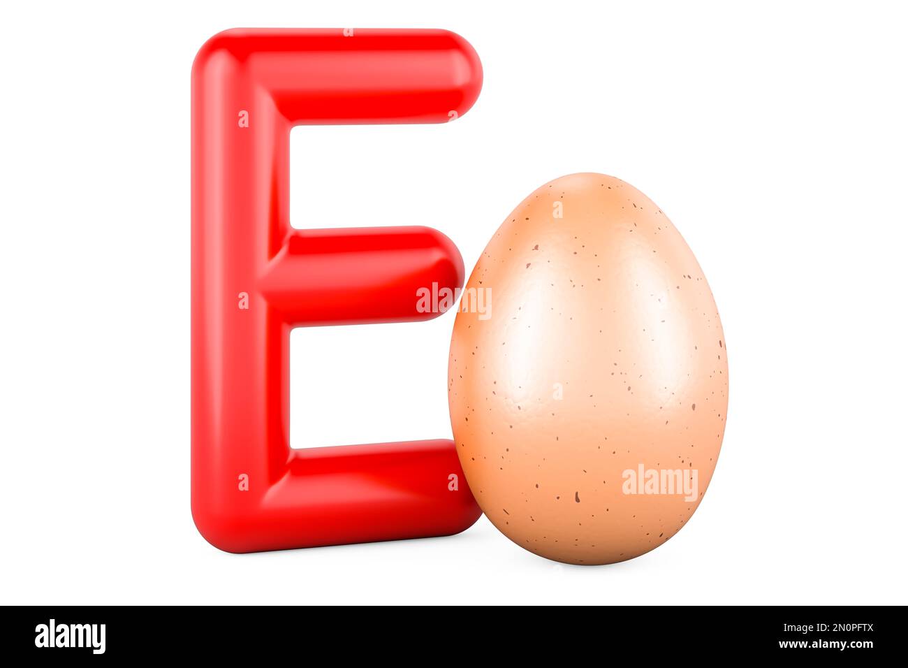 Kids ABC, Letter E with egg. 3D rendering isolated on white background ...