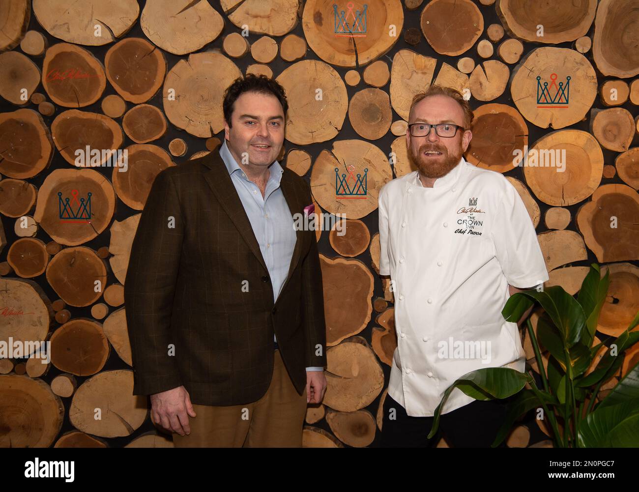 Farnham Royal, UK. 2nd February, 2023. Celebrity Chef Chris Wheeler (R ...
