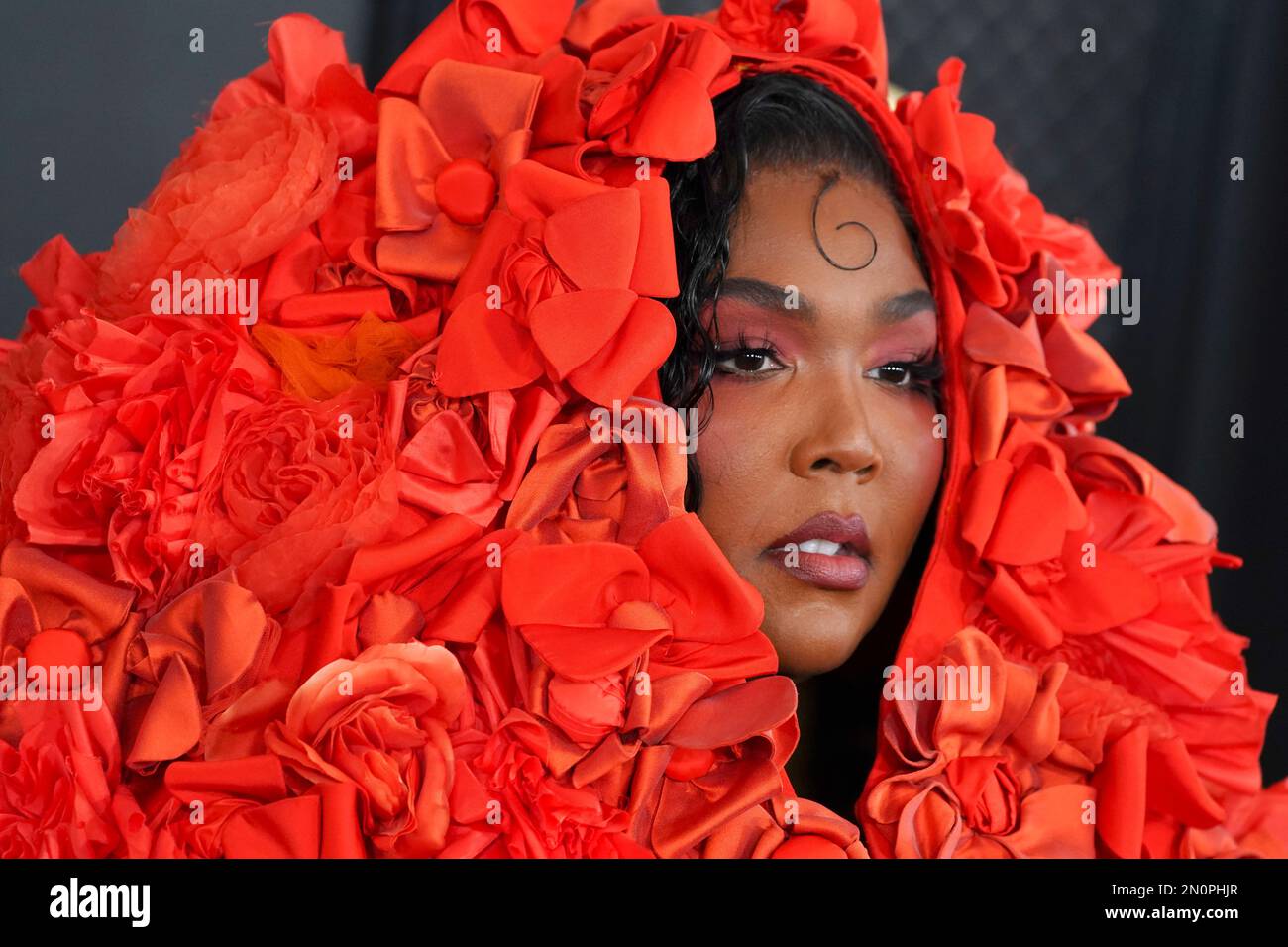 Lizzo arrives at the 65th annual Grammy Awards on Sunday, Feb. 5, 2023 ...