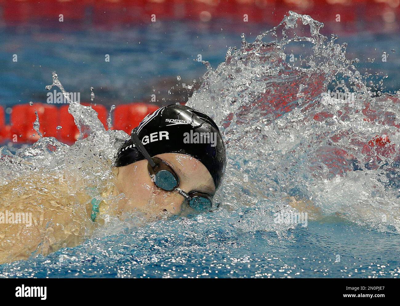 Hali Flickinger swims in the women's 400-meter freestyle during the ...