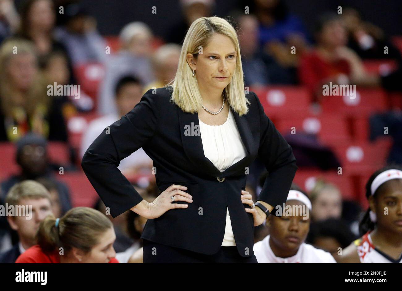 Maryland head coach Brenda Frese watches the first half of an NCAA ...