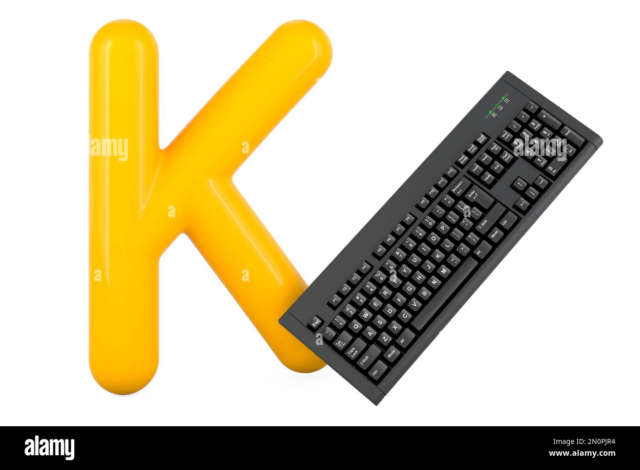Kids ABC, Letter K with keyboard. 3D rendering isolated on white ...