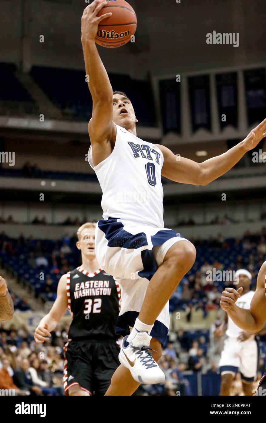 Pittsburgh's James Robinson (0) shoots after getting by Eastern ...