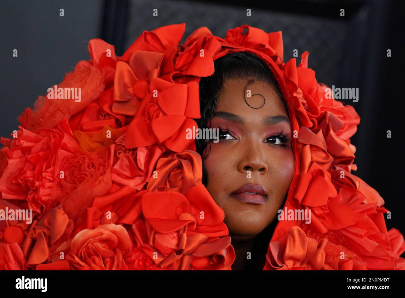 Lizzo arrives at the 65th annual Grammy Awards on Sunday, Feb. 5, 2023 ...