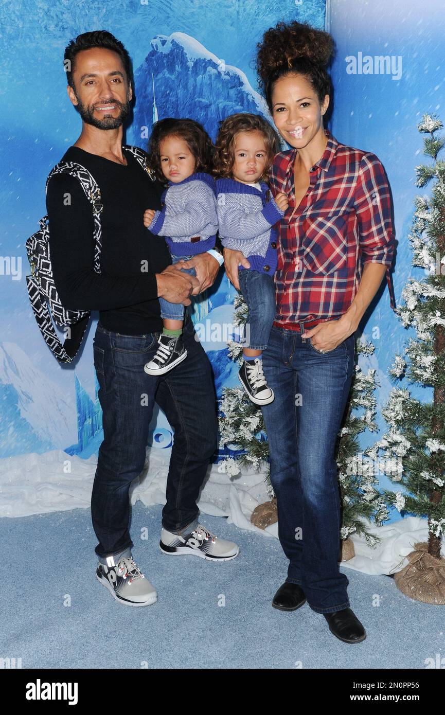 Kamar de los Reyes, left, and Sherri Saum attend Frozen celebrity premiere presented by Disney ...