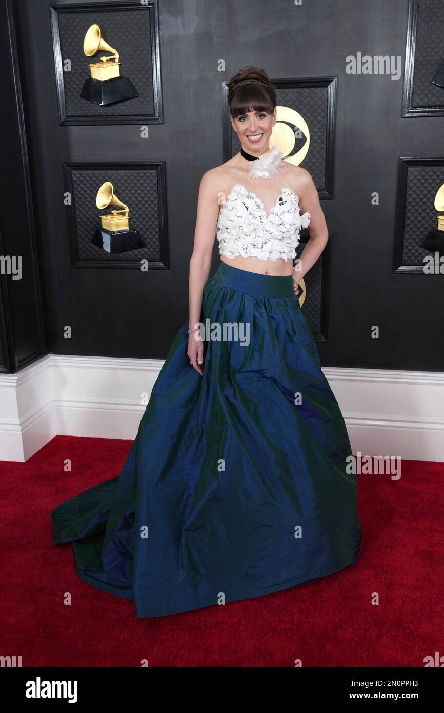 Cheryl B. Engelhardt arrives at the 65th annual Grammy Awards on Sunday ...
