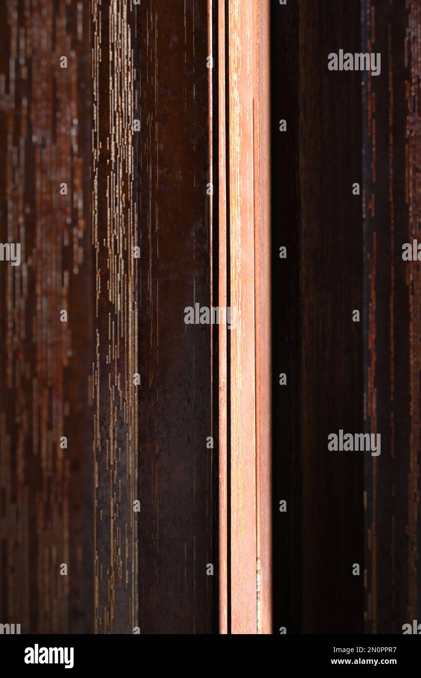 Weathered metal surface showing rust and aging texture in multi-colored ...
