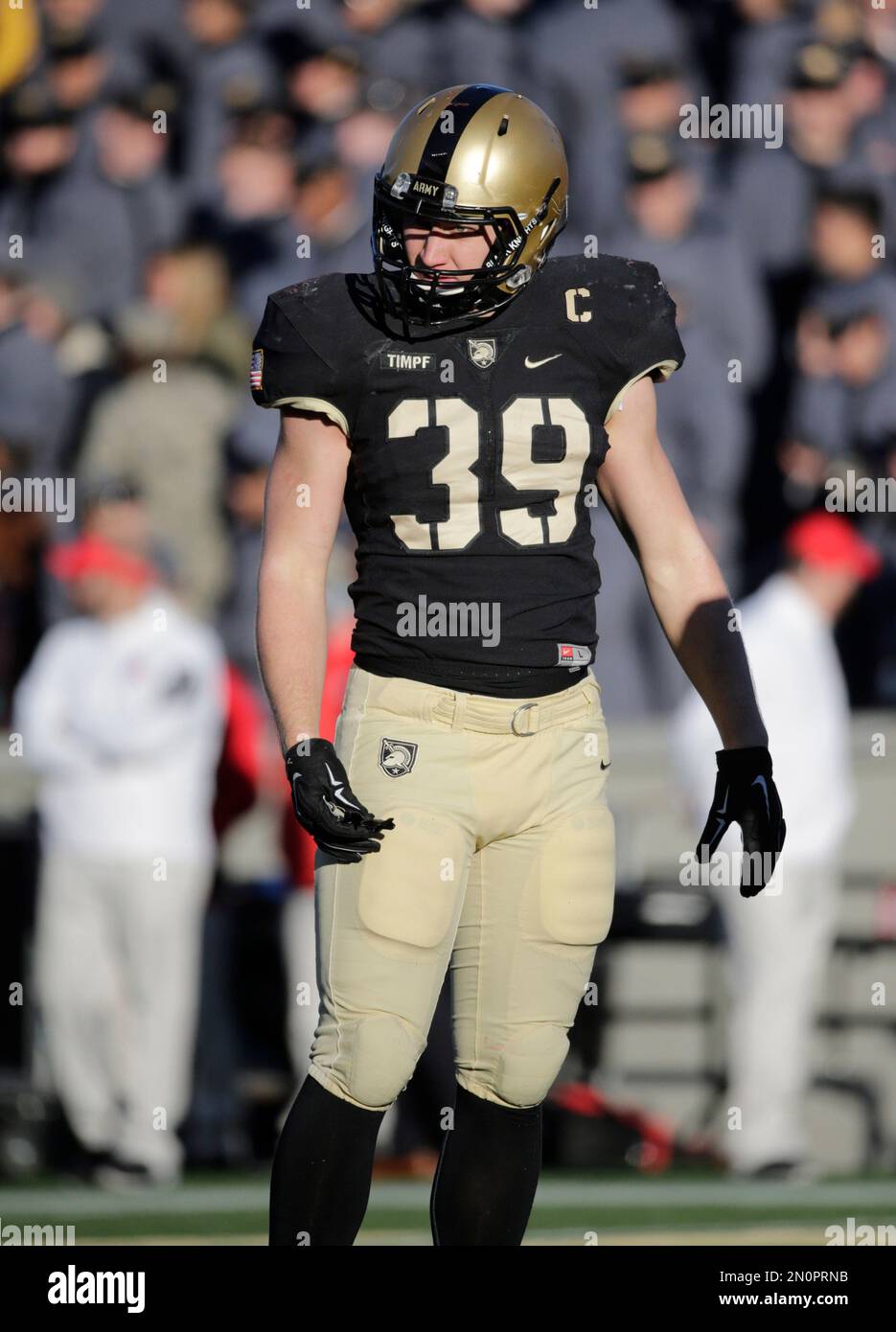 FILE - In this Nov. 21, 2015, file photo, Army linebacker Jeremy Timpf ...