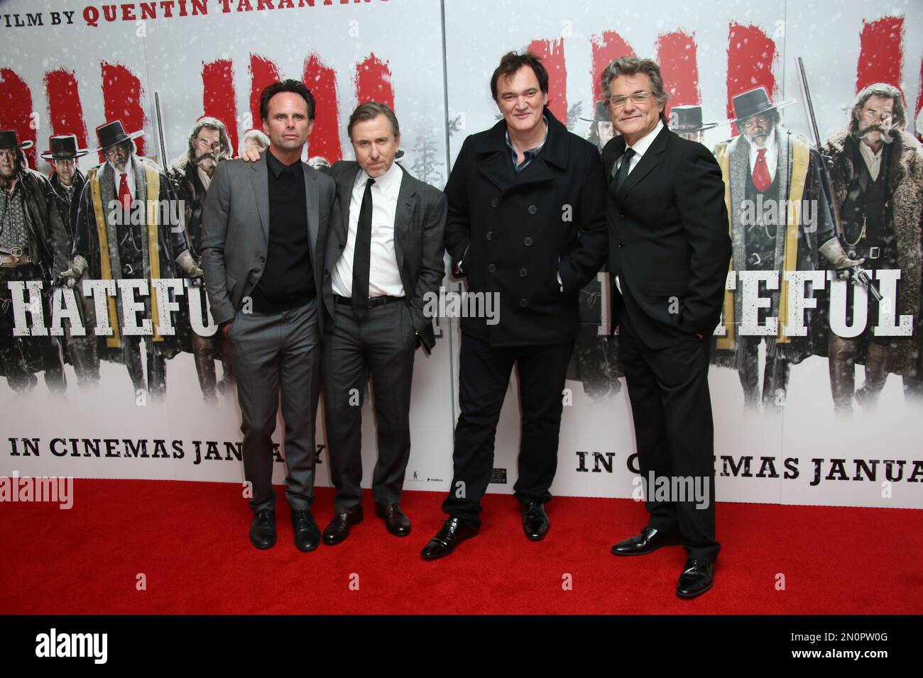 From left, Walton Goggins, Tim Roth, Quentin Tarantino and Kurt Russell ...