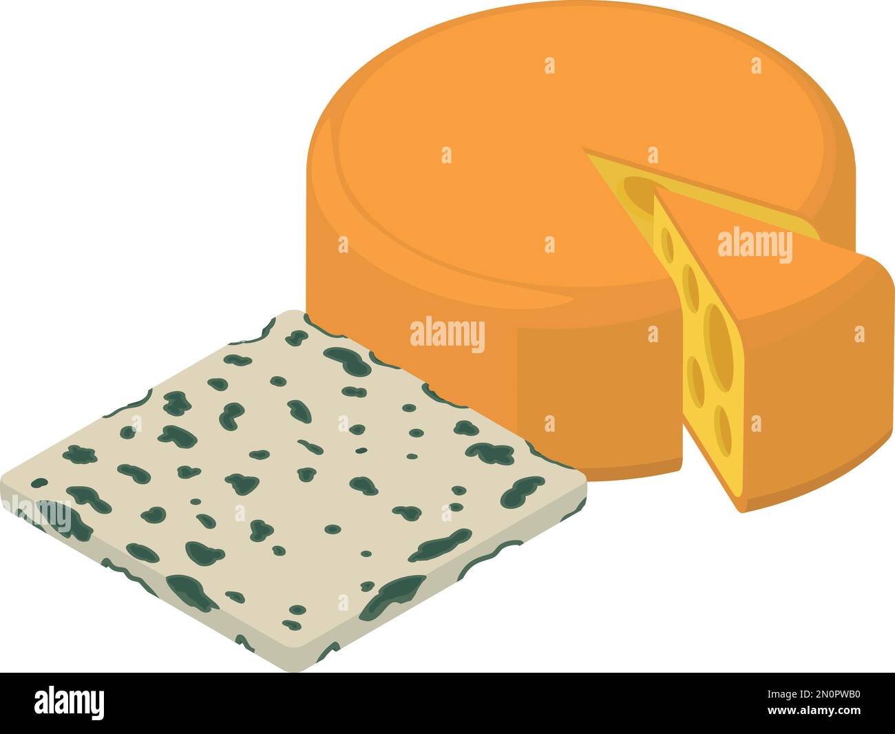 Cheese product icon isometric vector. Loaf of hard cheese and dorblu ...