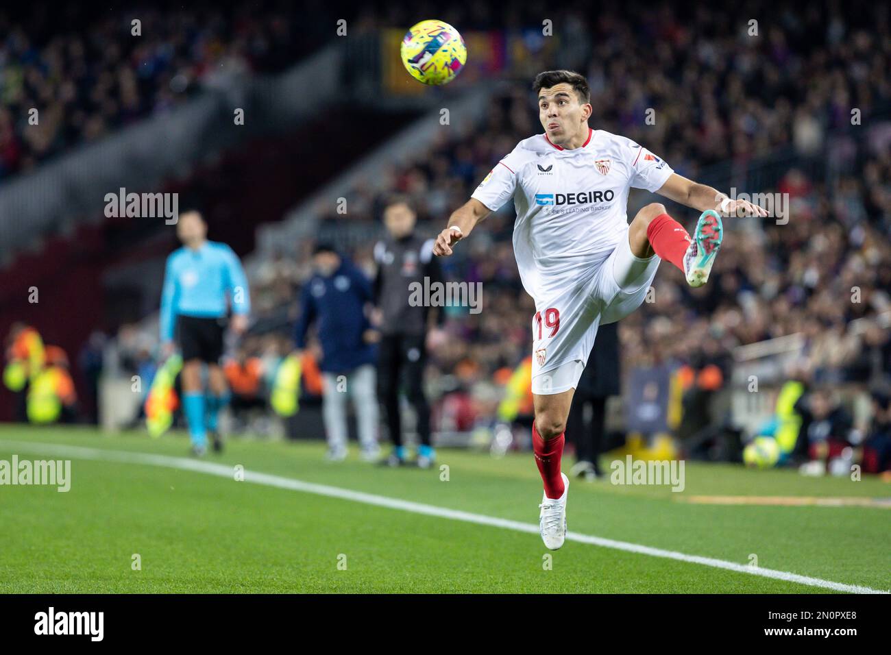 Marcos Acuna of Sevilla FC during the Liga match between FC Barcelona ...