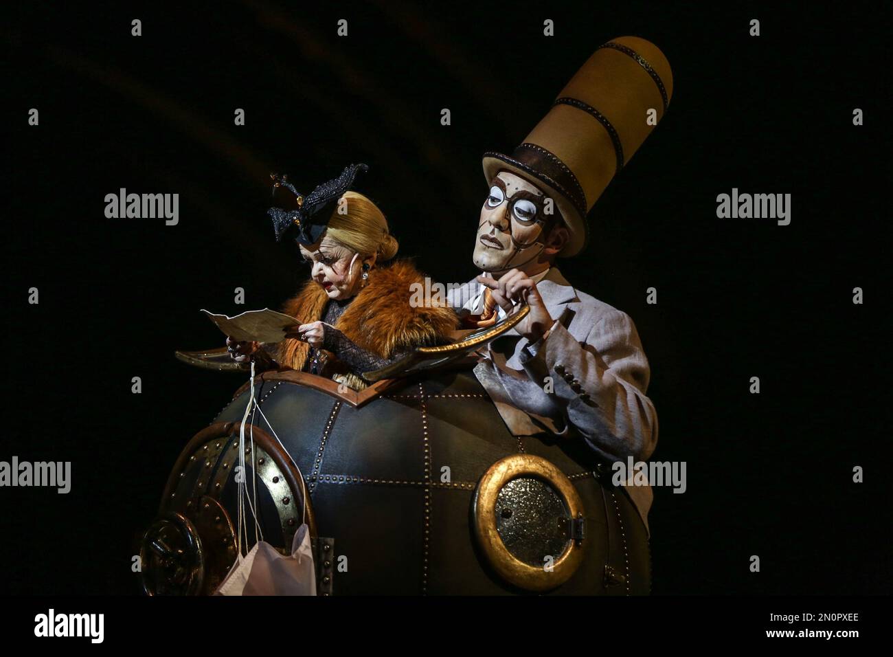 Cast members from Cirque du Soleil perform on stage during the LA ...