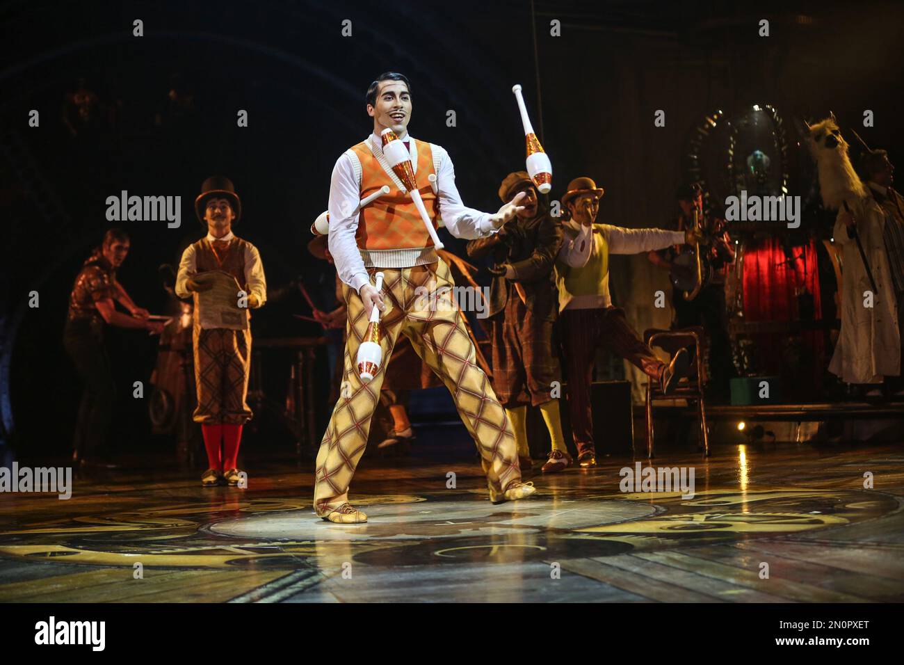 Cast members from Cirque du Soleil perform on stage during the LA ...