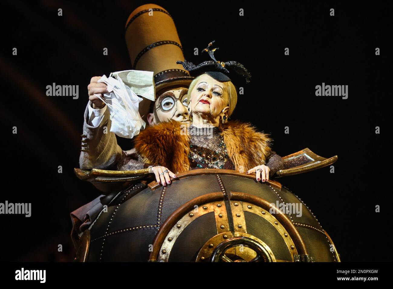Cast members from Cirque du Soleil perform on stage during the LA ...
