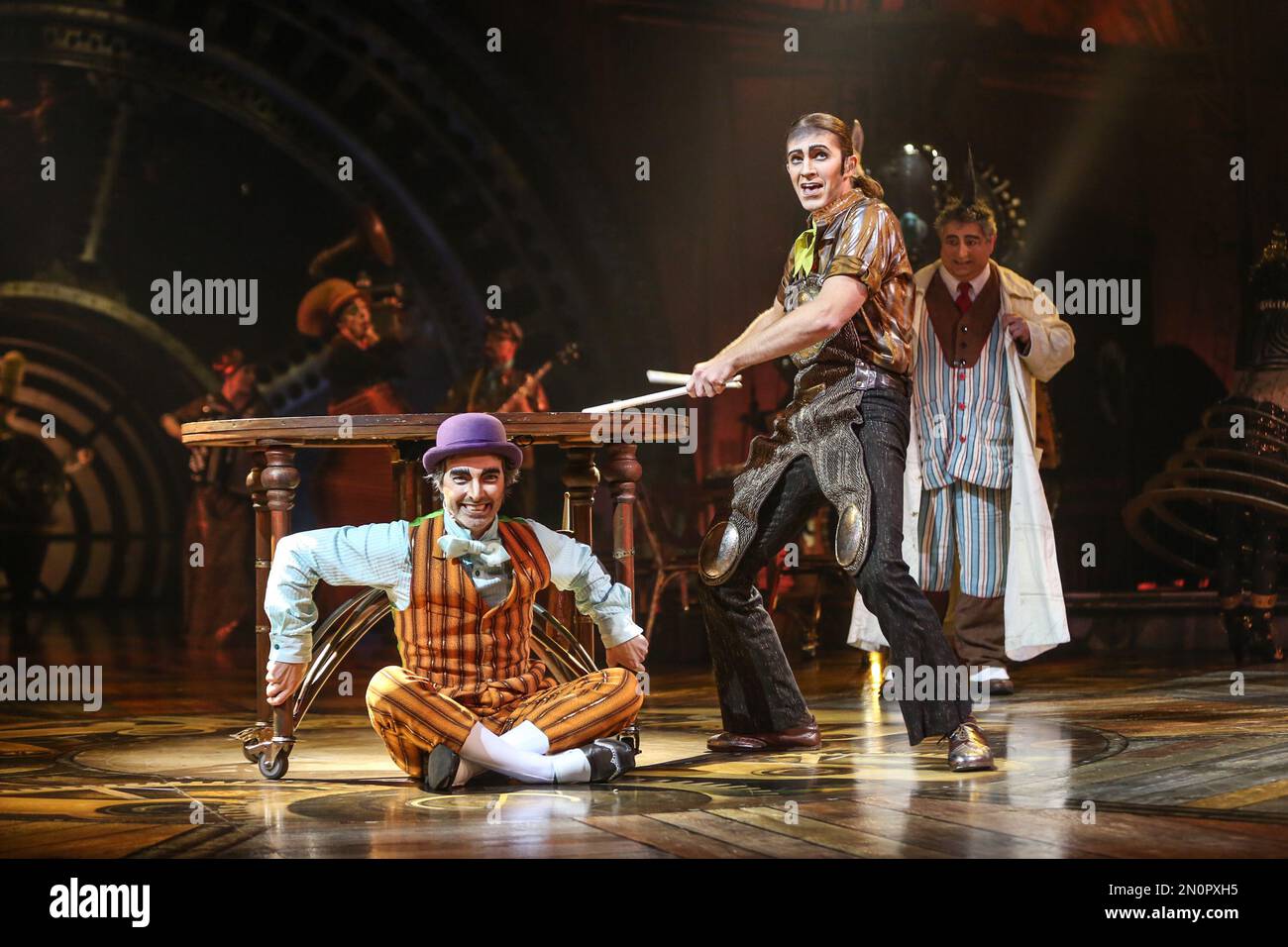 Cast members from Cirque du Soleil perform on stage during the LA ...