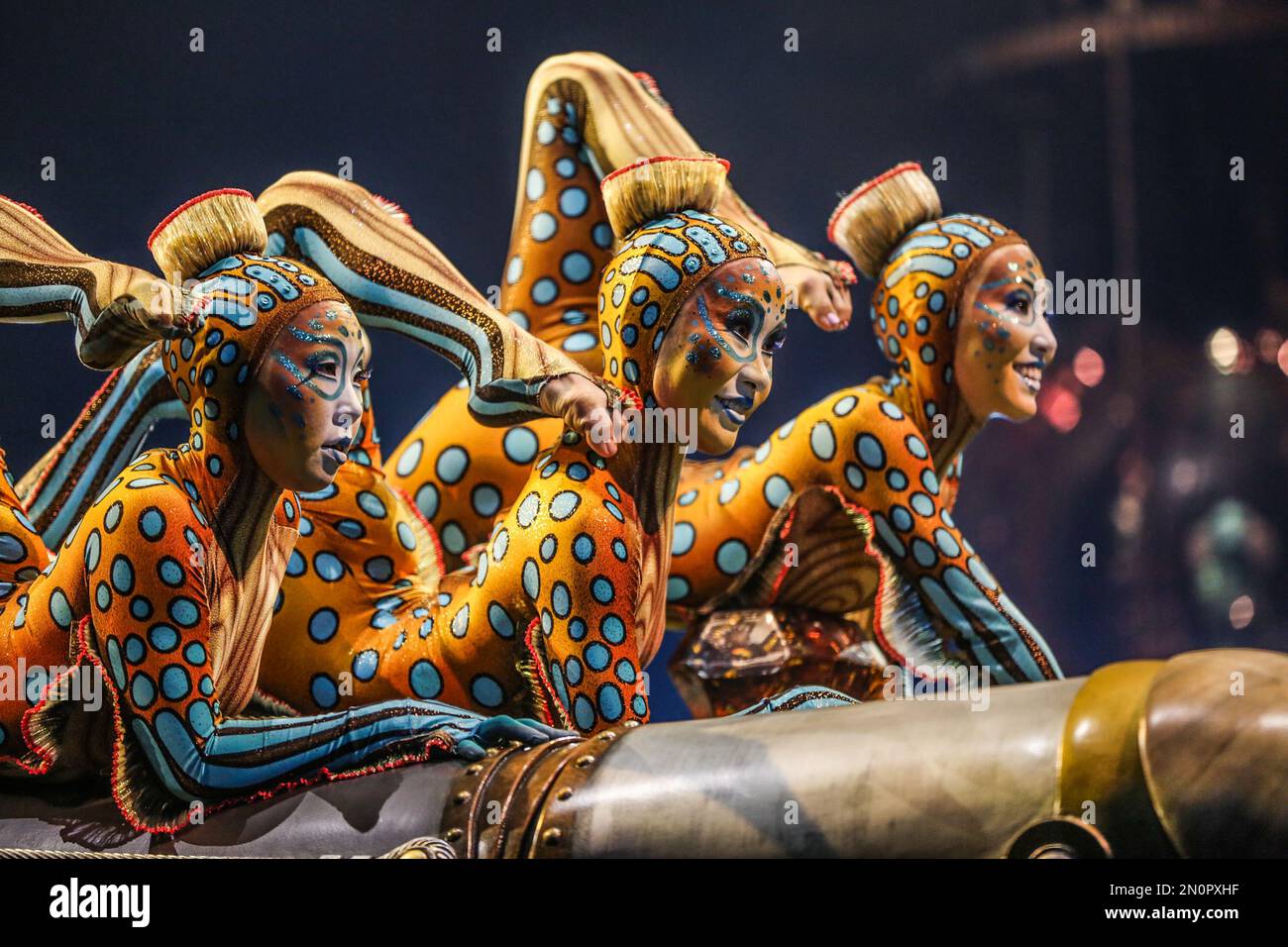 Cast members from Cirque du Soleil perform on stage during the LA ...