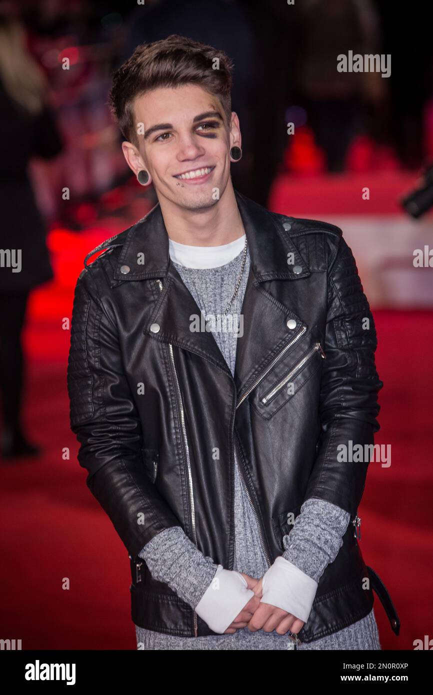 Jake Sims poses for photographers upon arrival at the premiere of the ...
