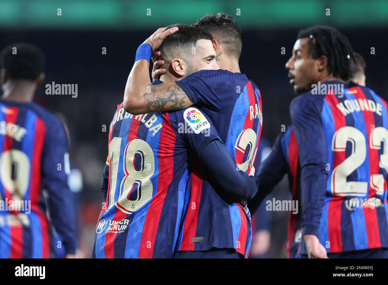 Raphinha of FC Barcelona celebrate a goal during the Liga match between ...